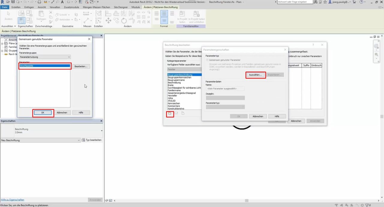 Gemeinsam genutzte Parameter in Autodesk Revit Gemeinsam genutzte Parameter in Autodesk Revit