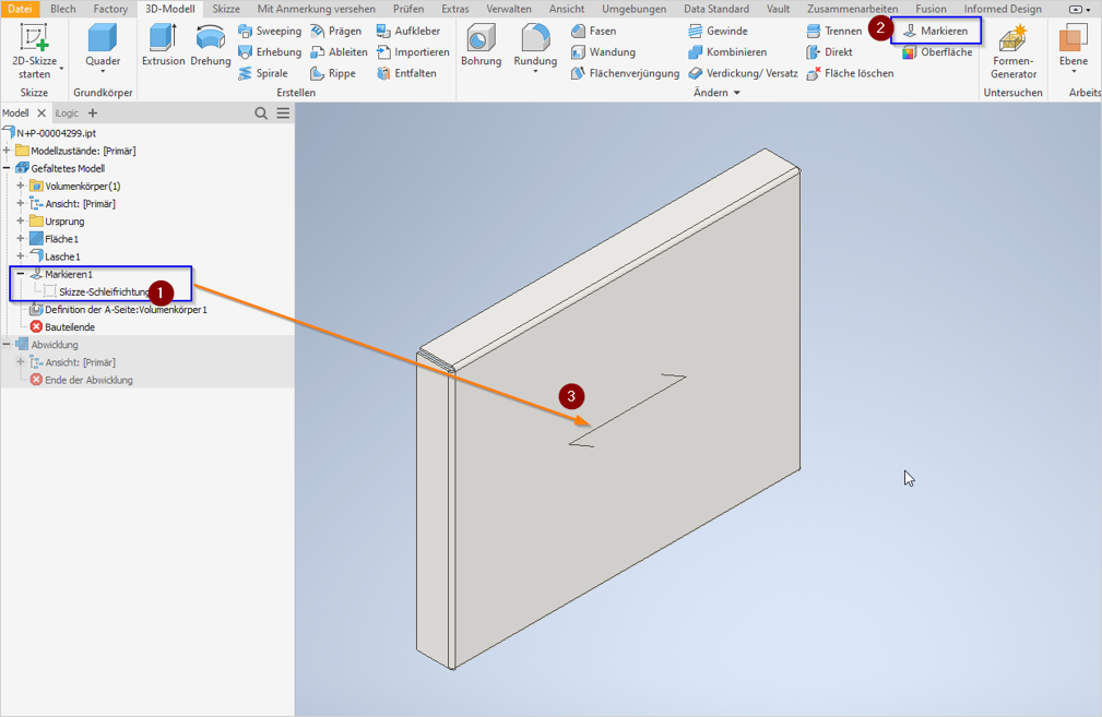 Funktion Markierung in Autodesk Inventor – N+P-Blog